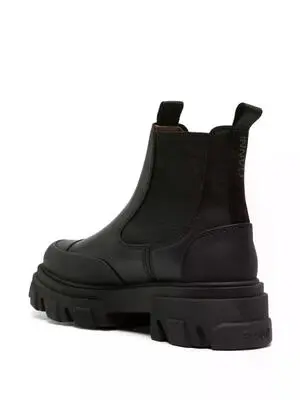 GANNI Leather Chelsea Boots - Black