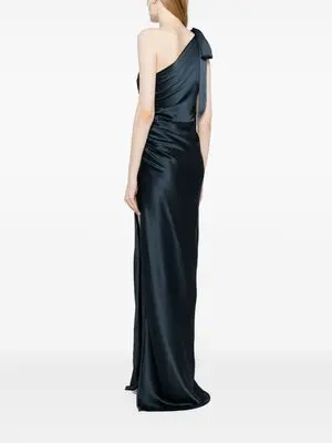 Michelle Mason Asymmetric Maxi Gown - Blue