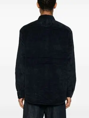 Tommy Hilfiger Rubberised-logo Corduroy Overshirt - Blue