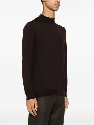Kiton High-neck Jumper - Brown