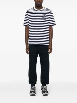 Versace Medusa-embroidered Striped T-shirt
