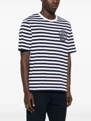 Versace Medusa-embroidered Striped T-shirt