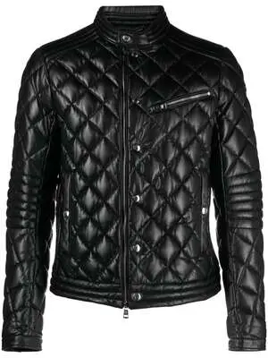 Moncler Zancara Diamond-quilted Leather Jacket