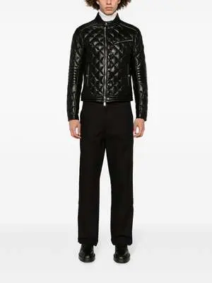 Moncler Zancara Diamond-quilted Leather Jacket