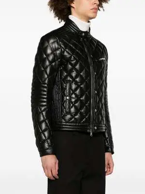 Moncler Zancara Diamond-quilted Leather Jacket