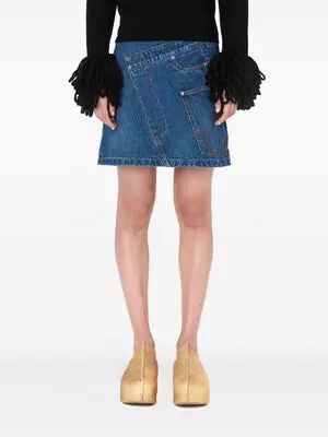 JW Anderson Twisted Denim Miniskirt - Blue