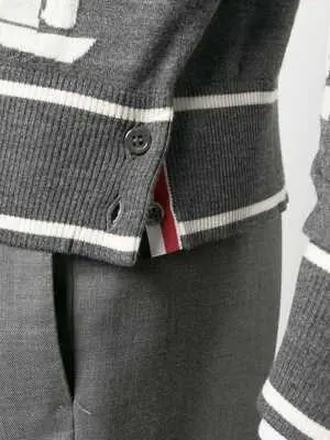 Thom Browne Sailboat Intarsia Merino Wool Cardigan