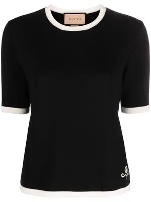 Gucci Contrasting-trim Wool T-shirt