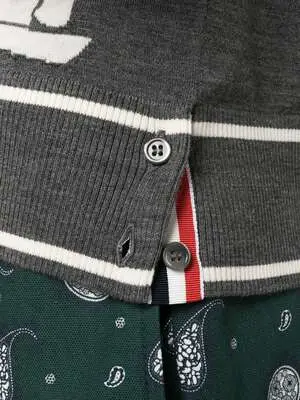 Thom Browne Sail Boat Motif Merino Wool Sweater