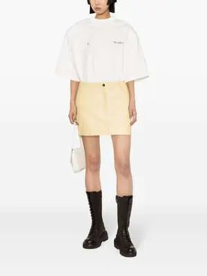 Remain Birger Christensen Leather Mini Skirt - Yellow