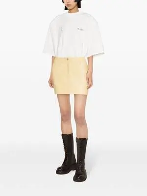 Remain Birger Christensen Leather Mini Skirt - Yellow