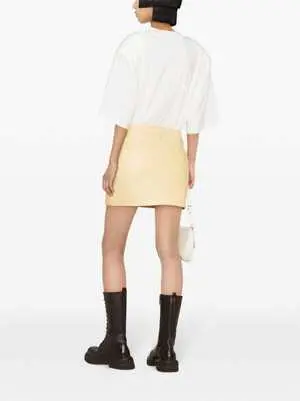 Remain Birger Christensen Leather Mini Skirt - Yellow