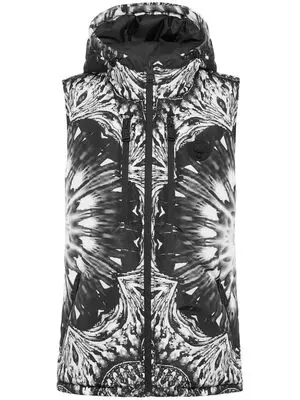 PLEIN SPORT Logo-appliqué Graphic-print Puffer Gilet - Black