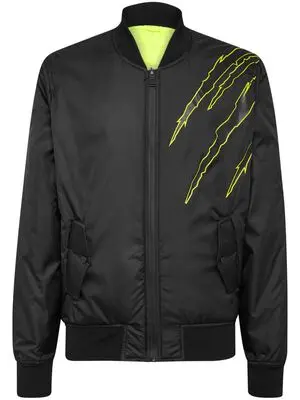 PLEIN SPORT Logo-print Zipped Bomber Jacket