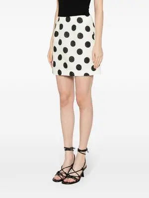 CALA DE LA CRUZ Lulo Polka Dot Linen Skirt