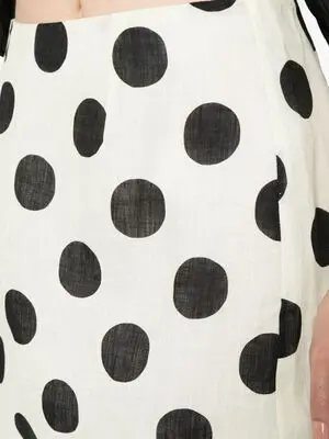 CALA DE LA CRUZ Lulo Polka Dot Linen Skirt