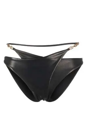 Versace Greca Detailed Layered Bikini Bottom - Black