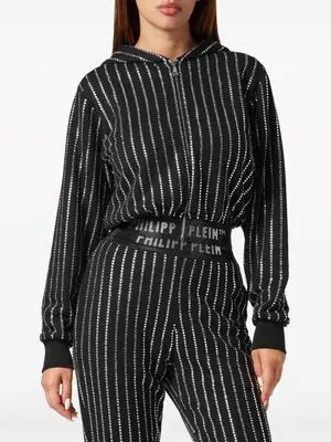 Philipp Plein Crystal-embellished Zip-up Hoodie