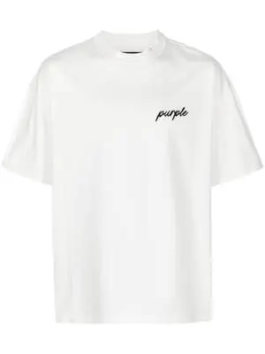 PURPLE BRAND Logo-embroidered Cotton T-shirt