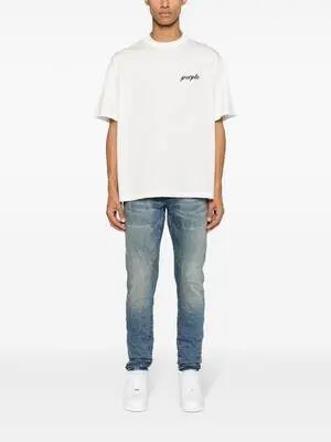PURPLE BRAND Logo-embroidered Cotton T-shirt