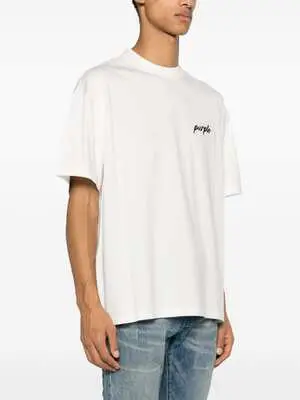 PURPLE BRAND Logo-embroidered Cotton T-shirt