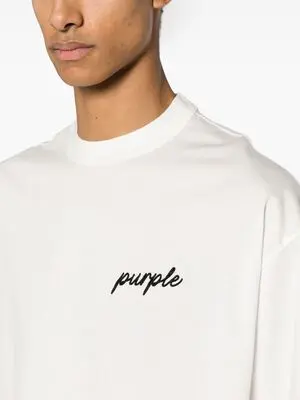 PURPLE BRAND Logo-embroidered Cotton T-shirt