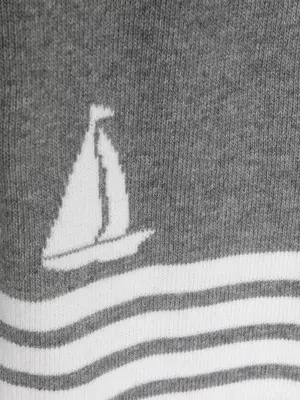 Thom Browne Sail-motif Merino Wool Scarf