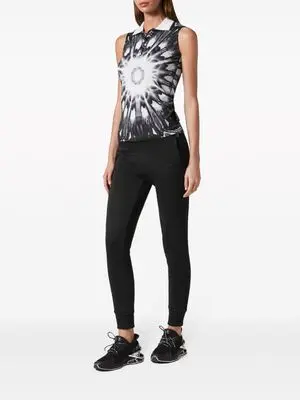 PLEIN SPORT Logo-print Sleeveless Polo Top