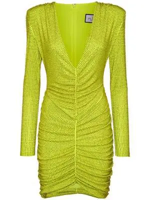 Philipp Plein Rhinestone-embellished Mini Dress - Yellow