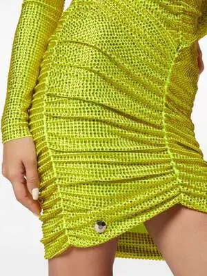 Philipp Plein Rhinestone-embellished Mini Dress - Yellow