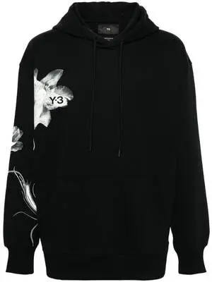 Y3 Floral-print Drawstring Hoodie