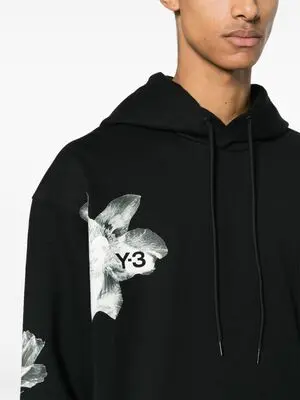 Y3 Floral-print Drawstring Hoodie