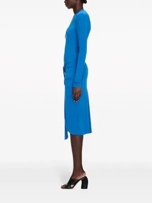 Off-White Twist-detail Midi Dress - Blue