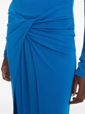 Off-White Twist-detail Midi Dress - Blue