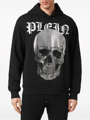 Philipp Plein Skull-print Rhinestone Hoodie - Black