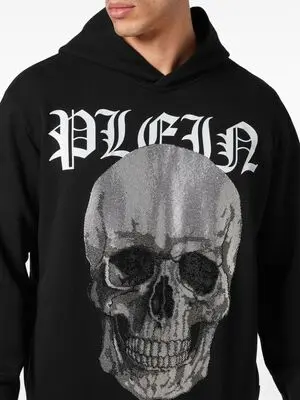 Philipp Plein Skull-print Rhinestone Hoodie - Black