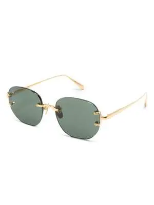 Linda Farrow Sandor Geometric Sunglasses - Gold