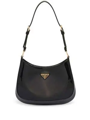 Prada Cleo Patent-leather Shoulder Bag - Black