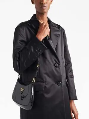 Prada Cleo Patent-leather Shoulder Bag - Black