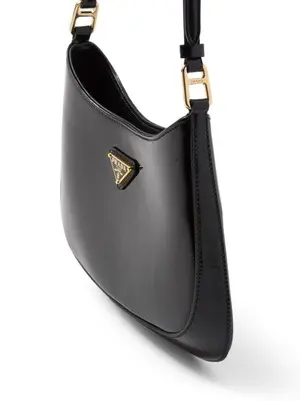 Prada Cleo Patent-leather Shoulder Bag - Black