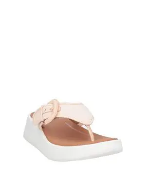 Fitflop Leather And Textile Thong Sandals With Buckle Fastening - Pink
