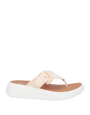 Fitflop Leather And Textile Thong Sandals With Buckle Fastening - Pink