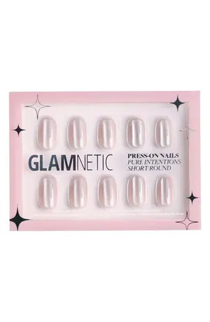 GLAMNETIC Short Round Press-on Nails Set - Pure Intentions