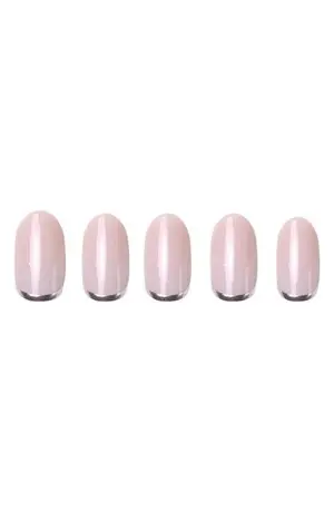 GLAMNETIC Short Round Press-on Nails Set - Silver Belle