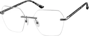 Zenni Geometric Rimless Prescription Glasses Mixed Frame
