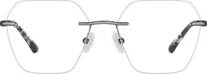 Zenni Geometric Rimless Prescription Glasses Mixed Frame