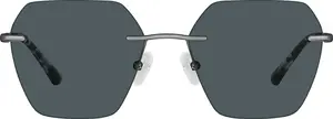 Zenni Geometric Rimless Prescription Glasses Mixed Frame