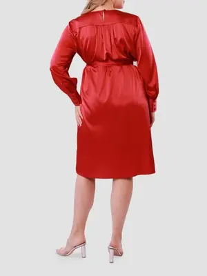 GABRIELLA ROSSETTI Natalia Stretch Silk Long-sleeve Dress