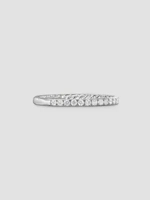 David Yurman Dy Eden Partway Band Ring In Platinum - Silver