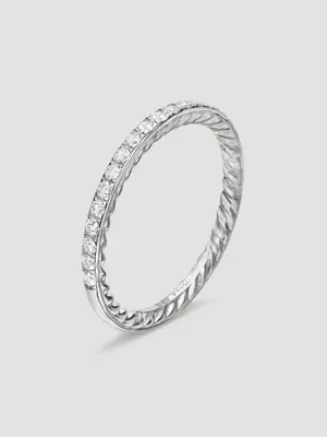 David Yurman Dy Eden Partway Band Ring In Platinum